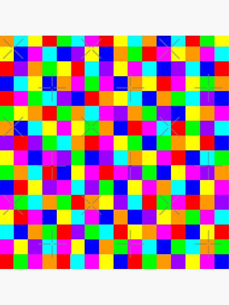 "colourful checkers " Sticker for Sale by xxc5 | Redbubble