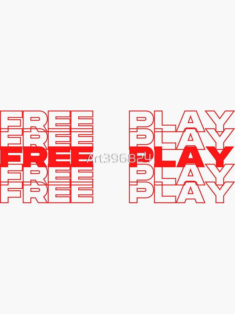 "Free play text nice " Sticker for Sale by Art396824 | Redbubble