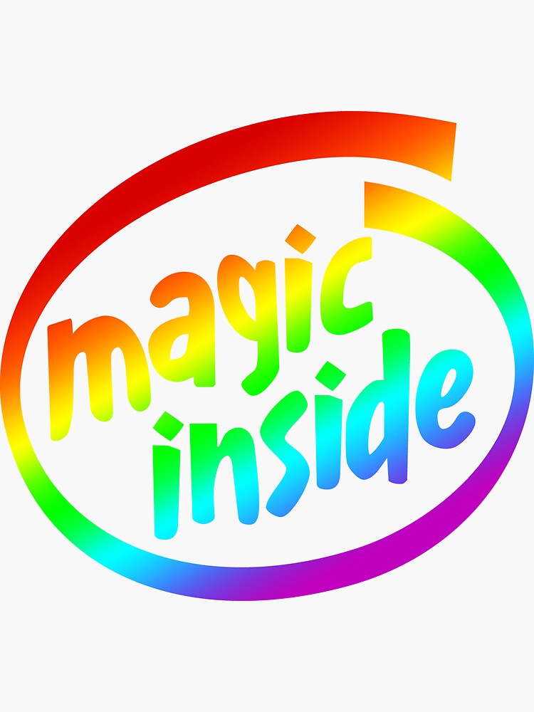 "Magic inside (Intel logo parody)" Sticker for Sale by Lettrechaun ...