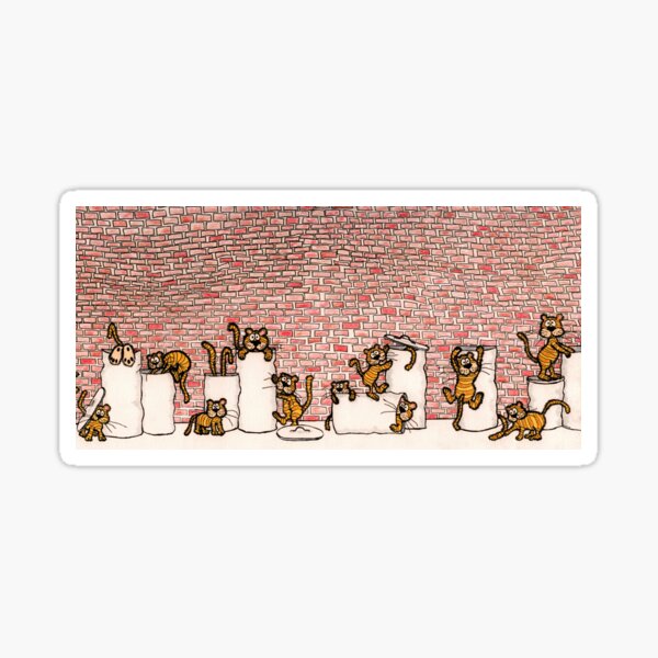 "Cute Alley Cats By Brick Wall" Sticker for Sale by Belknap | Redbubble