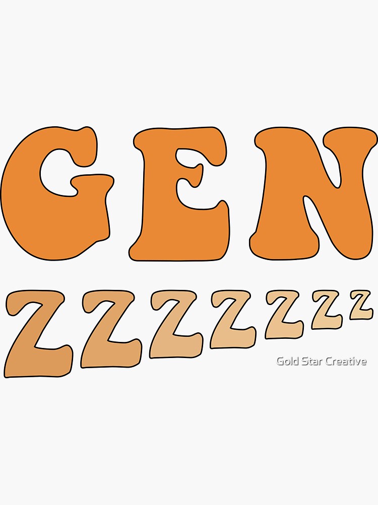 "Sleepy Gen Z Orange" Sticker for Sale by macylossau | Redbubble