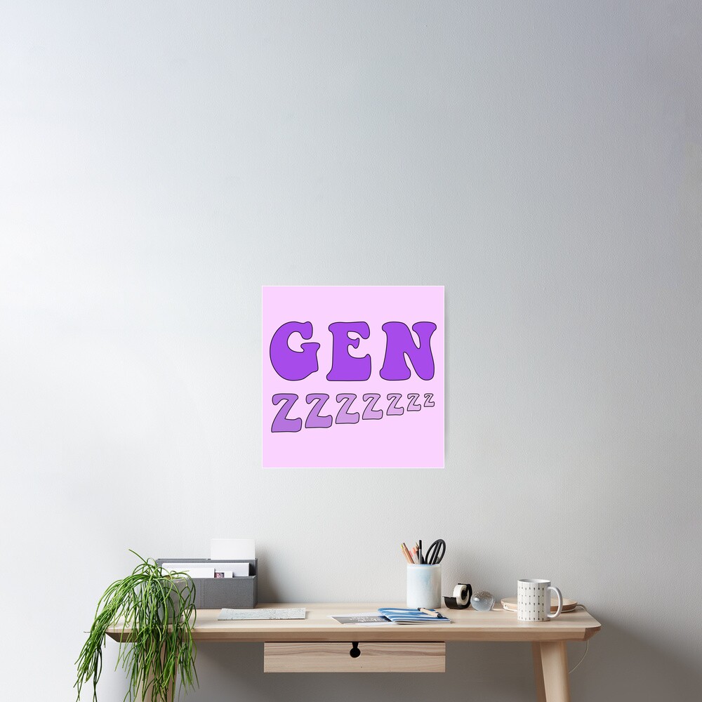 "Sleepy Gen Z Purple" Poster for Sale by macylossau | Redbubble