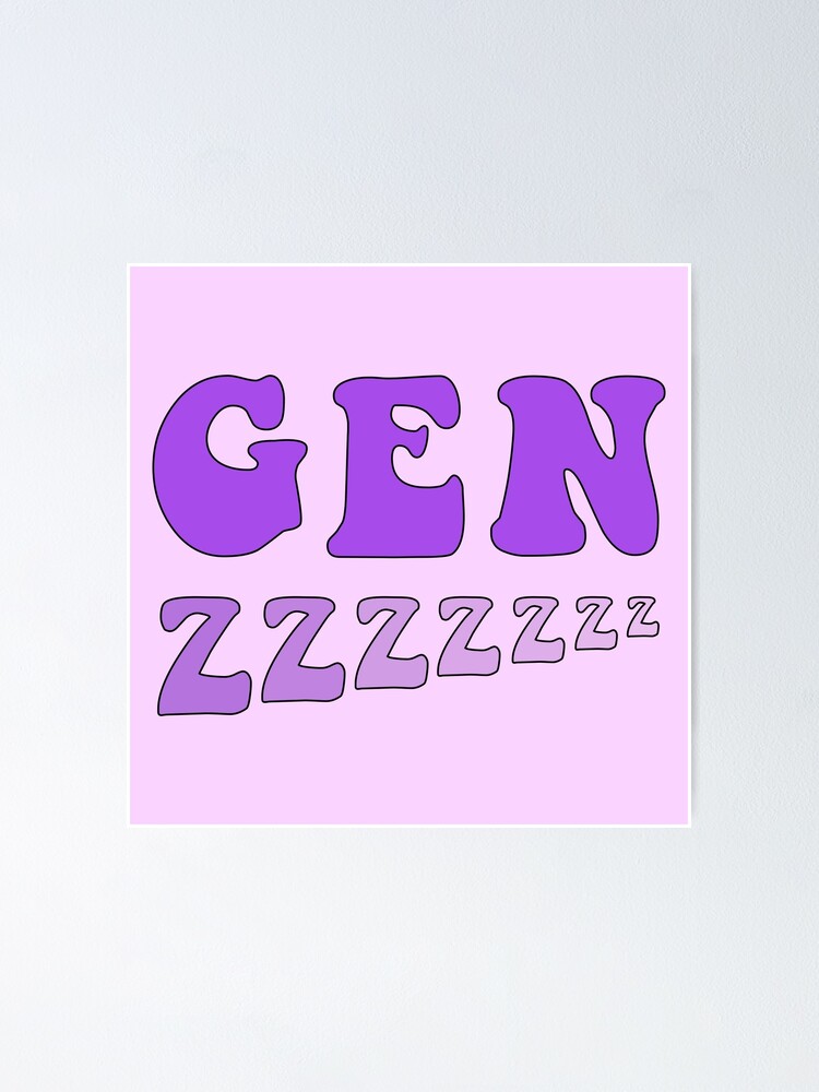 "Sleepy Gen Z Purple" Poster for Sale by macylossau | Redbubble