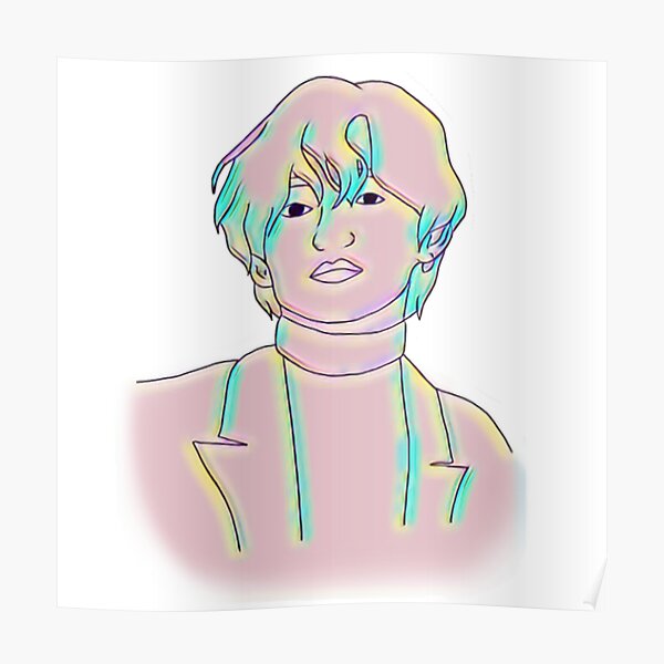 "BTS V Line Art " Poster by JiminJim | Redbubble