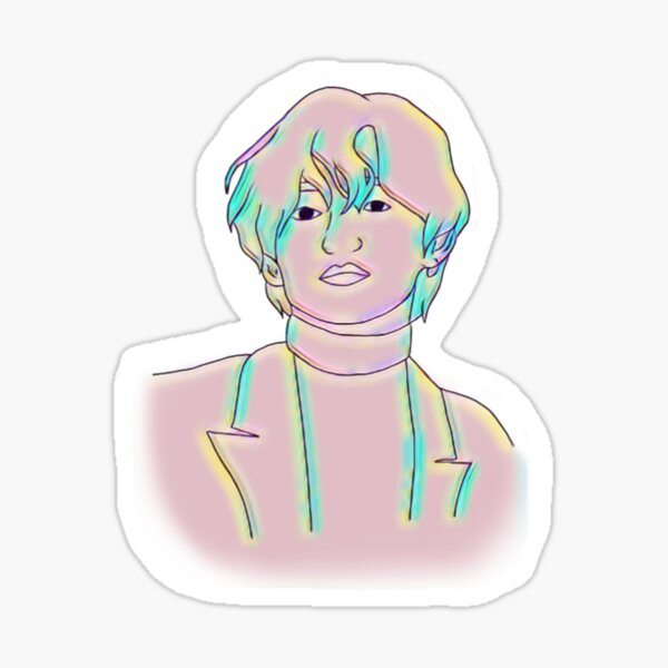 "BTS V Line Art " Sticker for Sale by JiminJim | Redbubble