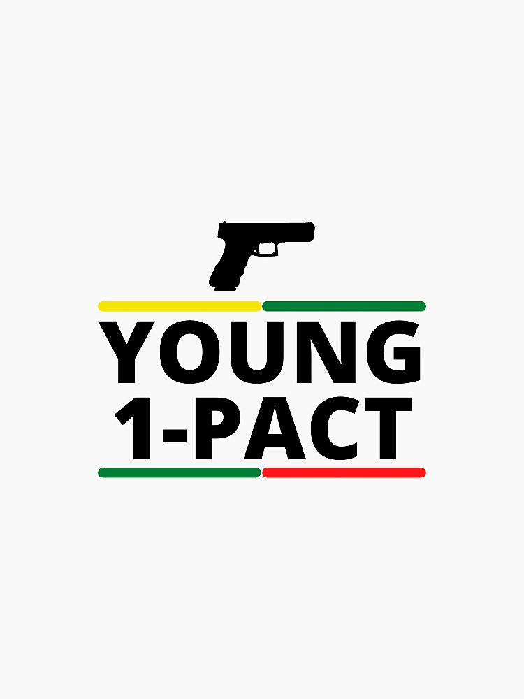 "YOUNG 1-PACT" Sticker for Sale by Lbrouks | Redbubble