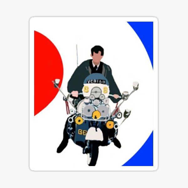"Jimmy on a scooter" Sticker for Sale by Noahdavidson | Redbubble