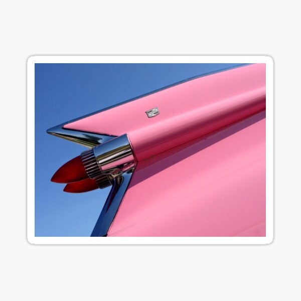 "1959 GM Pink Cadillac Antique Car Wall Art, Vintage Classic Car, Tail ...