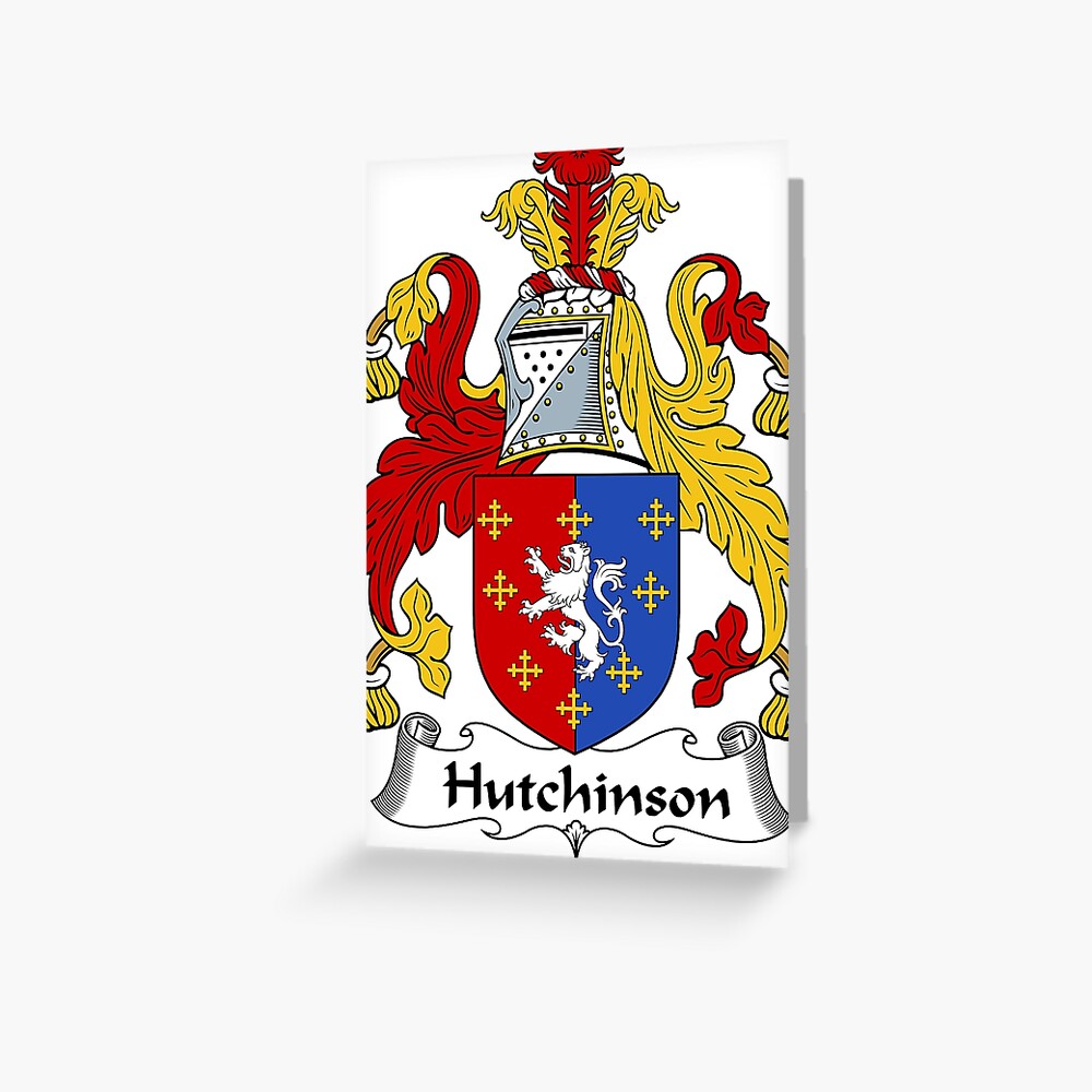 "Hutchinson Coat of Arms / Hutchinson Family Crest" Greeting Card for ...
