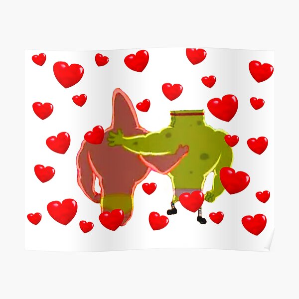 "Spongebob and Patrick Valentines" Poster for Sale by psychicjade ...