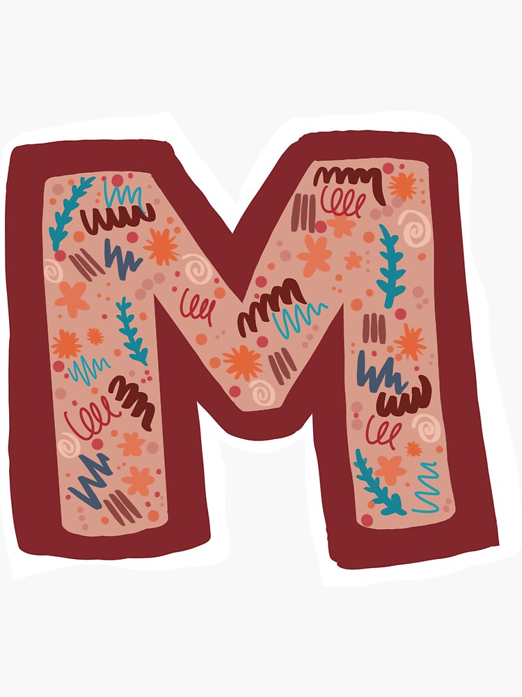 "Fun Letter M" Sticker for Sale by madeleinepaige- | Redbubble