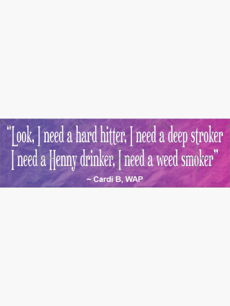 "Cardi B WAP" Sticker by chatnoirr | Redbubble