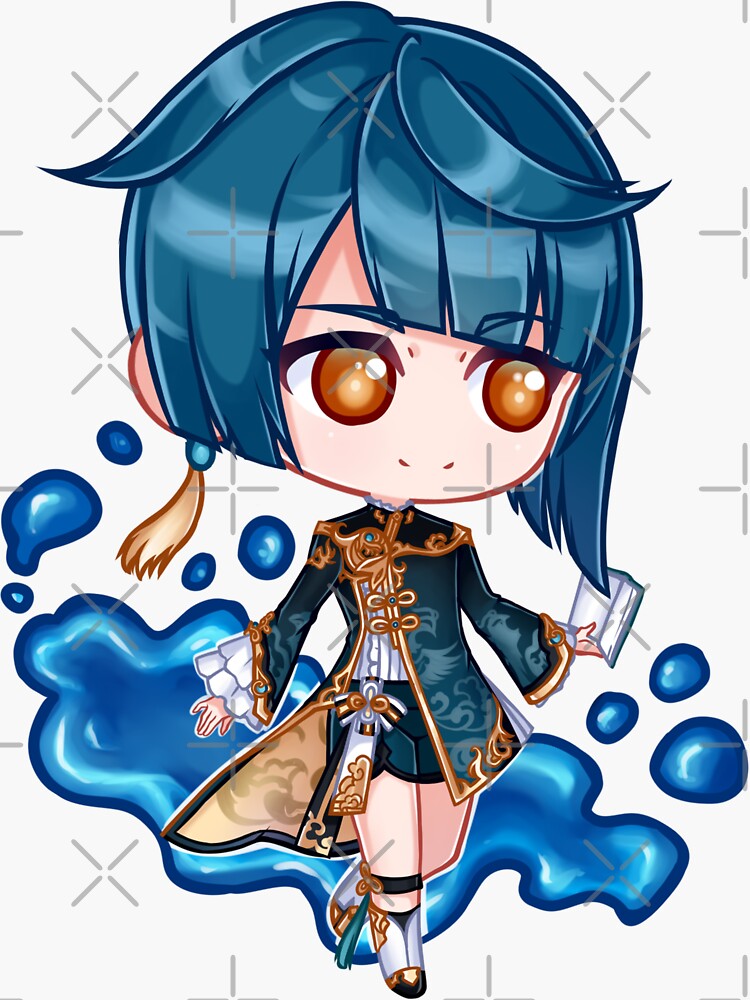 "Xingqiu chibi" Sticker for Sale by HellaKumii | Redbubble