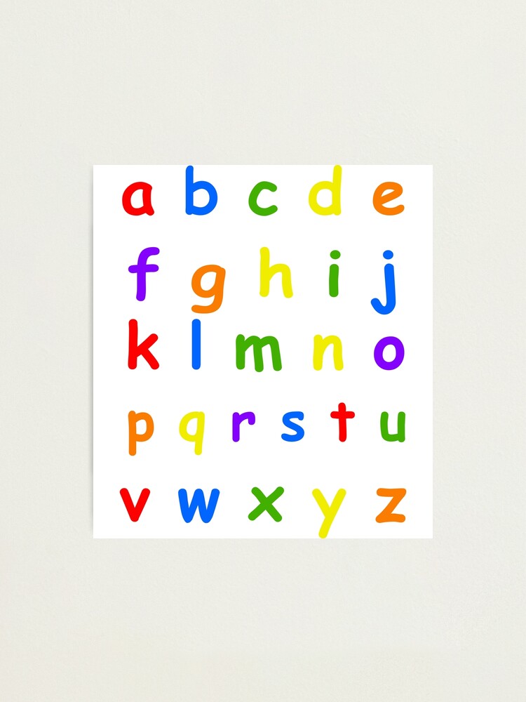 "ABC Letters Lower Case Alphabets Funny Gift" Photographic Print for ...