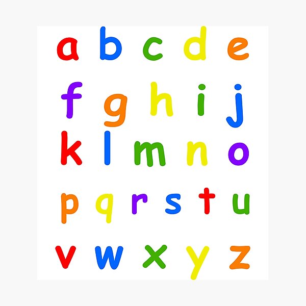 "ABC Letters Lower Case Alphabets Funny Gift" Photographic Print for ...
