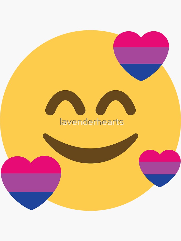 "Smiling Face with Hearts Emoji Bisexual Pride" Sticker for Sale by ...