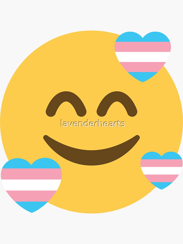 "Smiling Face with Hearts Emoji Trans Pride" Sticker by lavenderhearts ...