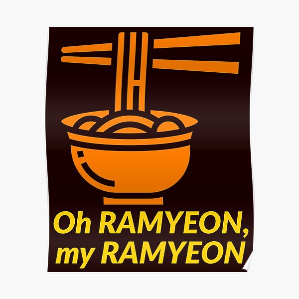 "cute korean ramyeon food design." Poster by doctors-apparel | Redbubble