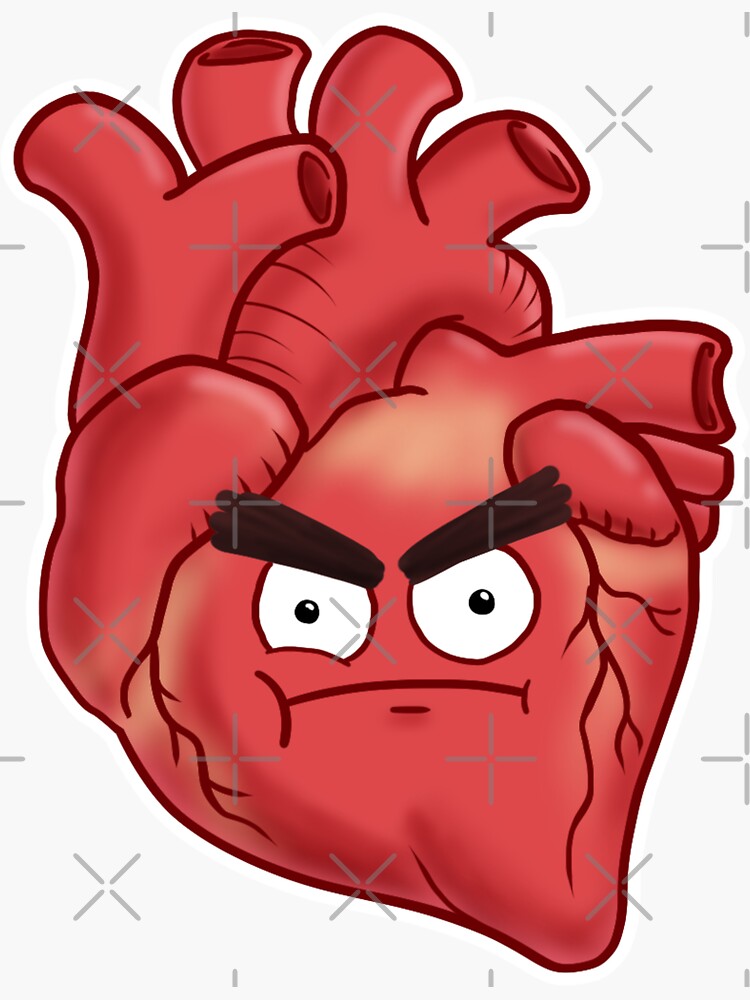 "Grumpy Heart" Sticker for Sale by Halakahiki | Redbubble