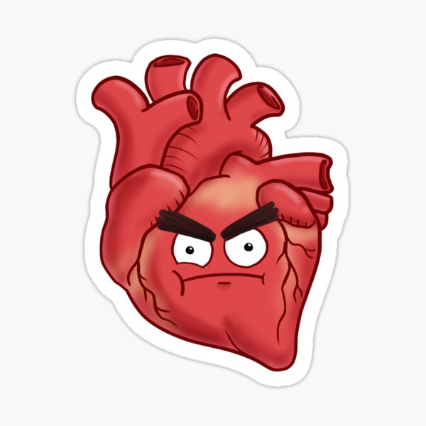 "Grumpy Heart" Sticker for Sale by Halakahiki | Redbubble