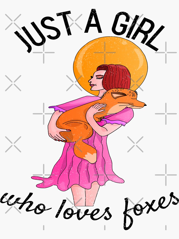 "Just a girl who loves foxes Beautiful girl hugging a fox Drawing ...
