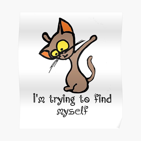 Póster «gato-de-dibujos-animados-tratando-de-encontrarse» de ...