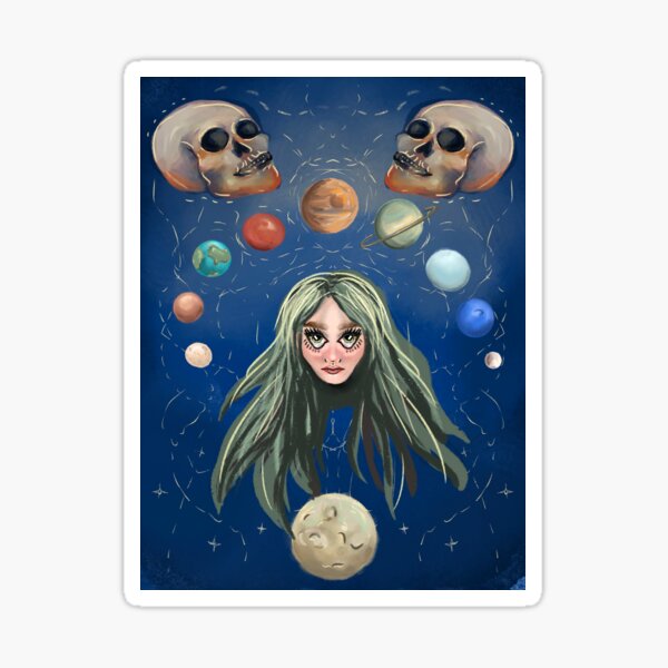 "Space Girl" Sticker for Sale by LunarGoldDesign | Redbubble