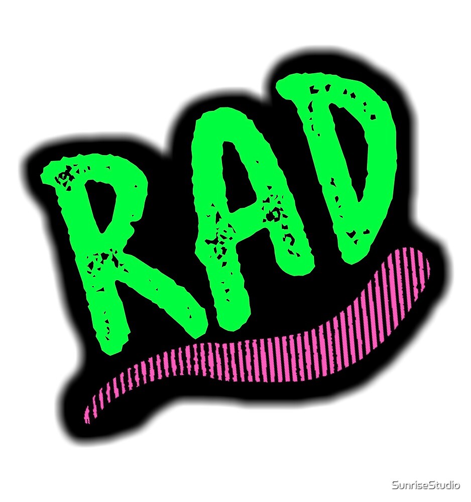 "Rad Retro Graffiti 80s Spray Paint Art Neon " by SunriseStudio | Redbubble
