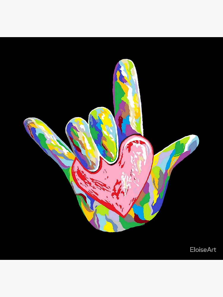 "ASL - I HEART YOU!" Sticker for Sale by EloiseArt | Redbubble