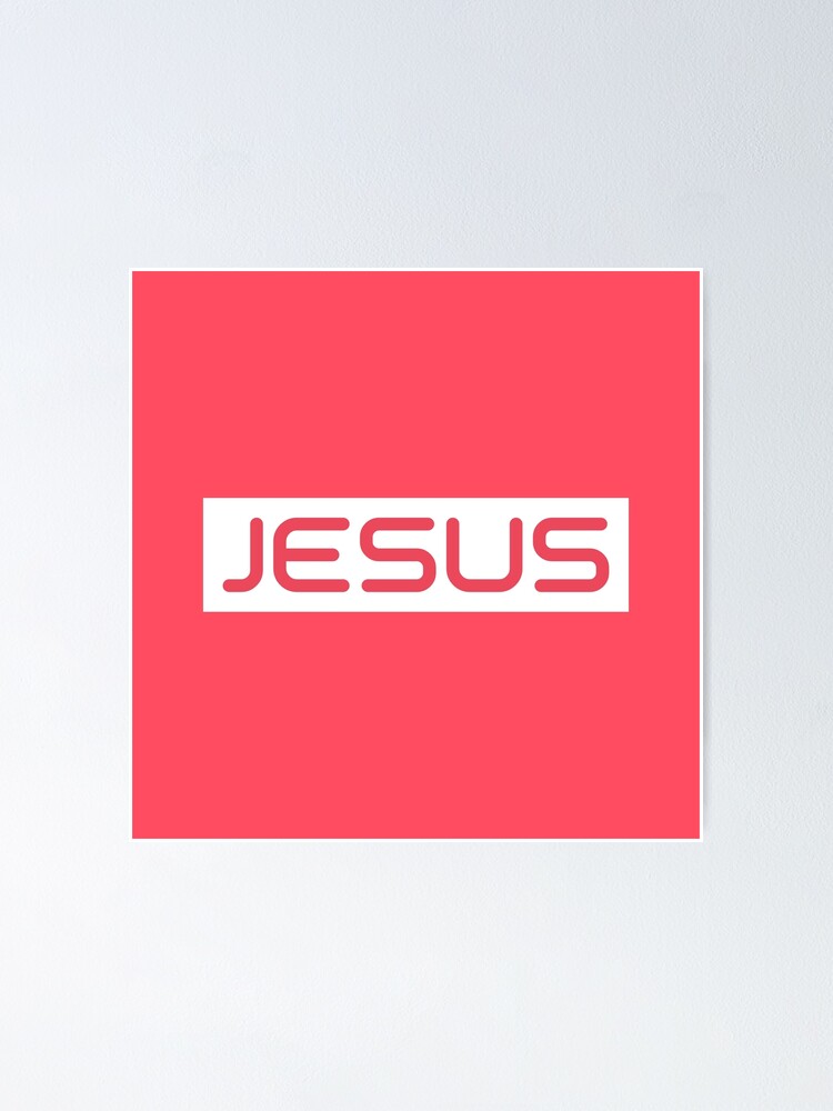 "JESUS in red letters Christian T-Shirt" Poster for Sale by ...