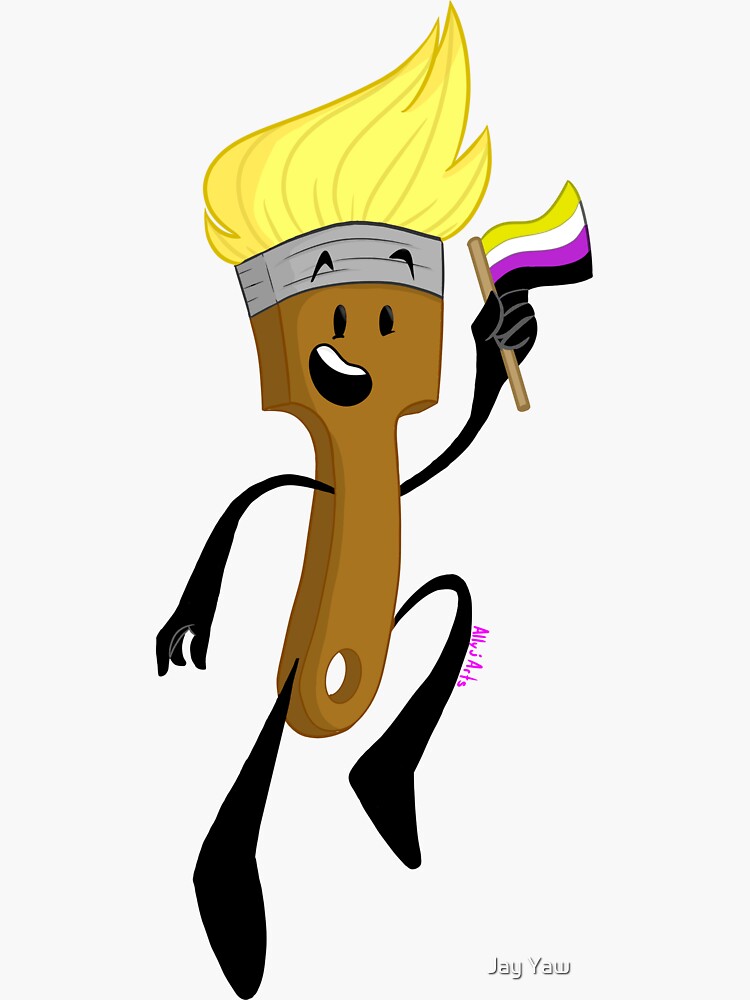"Paintbrush Pride(Inanimate Insanity)" Sticker by JadeSellsArt | Redbubble