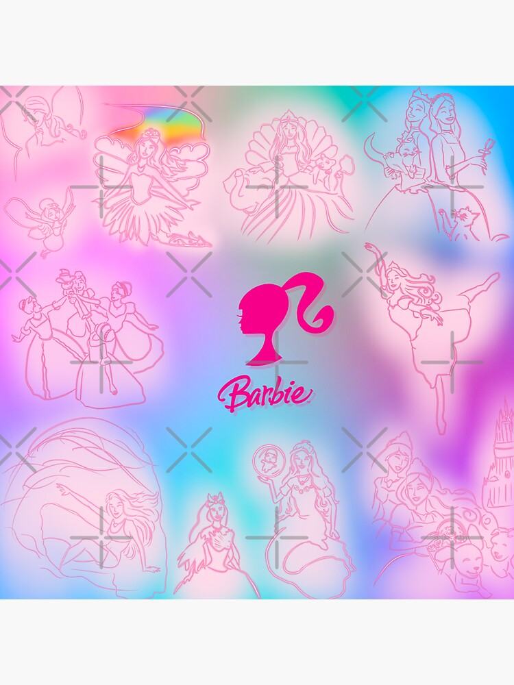 "Barbie Movie Collage " Sticker for Sale by SereneSketches | Redbubble