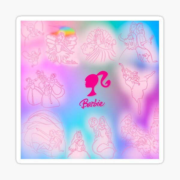 "Barbie Movie Collage " Sticker for Sale by SereneSketches | Redbubble