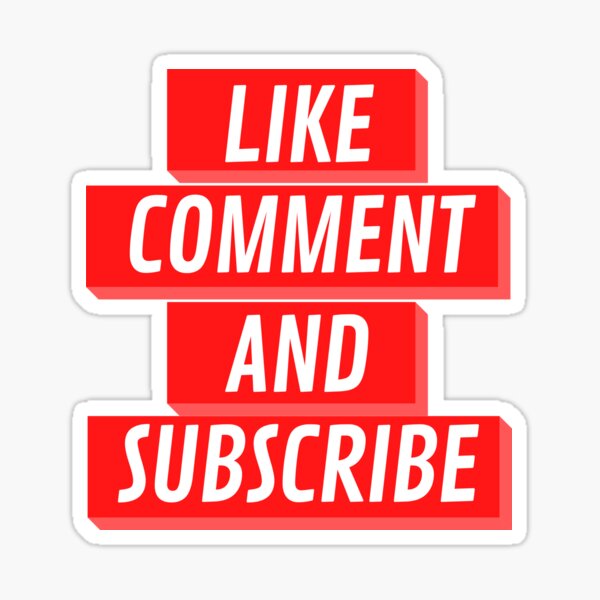 "like comment and subscribe - youtuber call for action design" Sticker ...