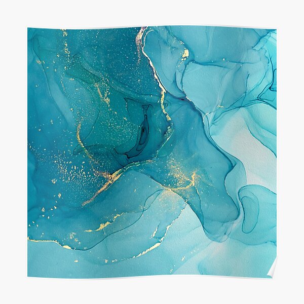 "Light blue alcohol ink" Poster by Zizisminimalist | Redbubble