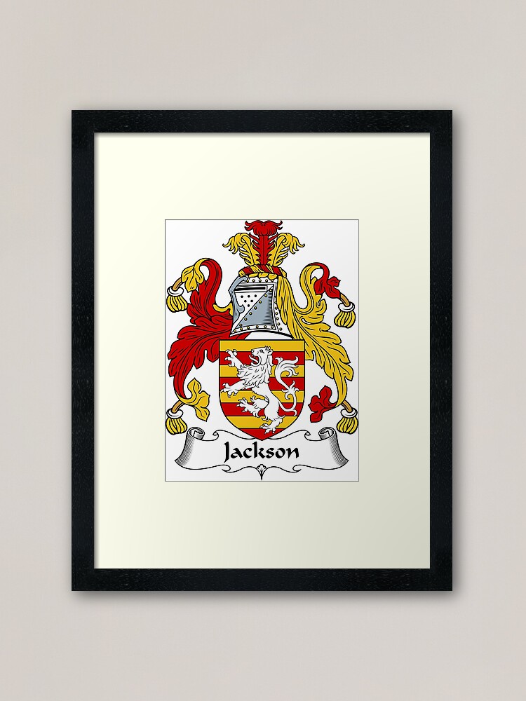 "Jackson Coat of Arms / Jackson Family Crest" Framed Art Print for Sale ...