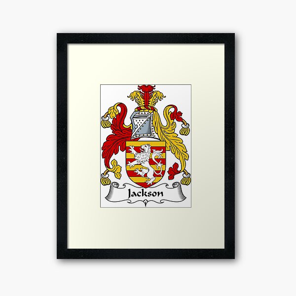 "Jackson Coat of Arms / Jackson Family Crest" Framed Art Print for Sale ...