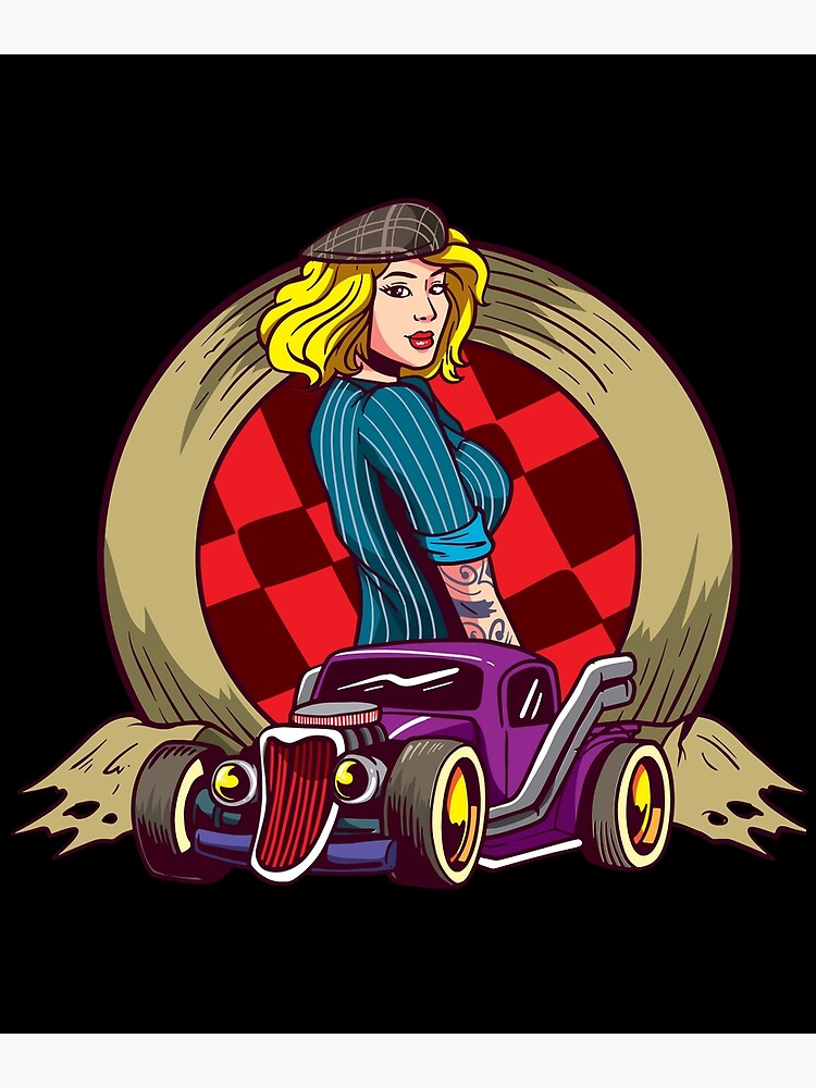 "Rockabilly Retro Hot Rod Art Classic Car Old School" Poster by Luxara1 ...