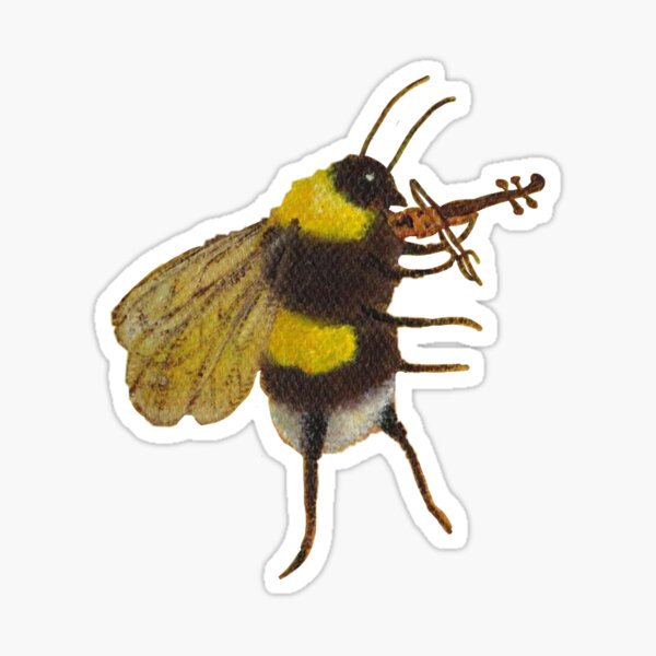 "watercolor bee musician" Sticker for Sale by stickermonstery | Redbubble