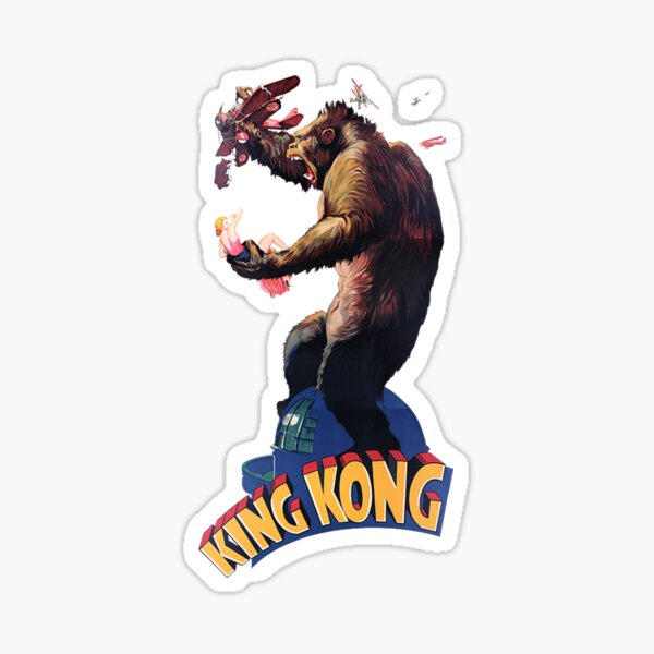 "king kong retro movie" Sticker for Sale by kiwodesign | Redbubble