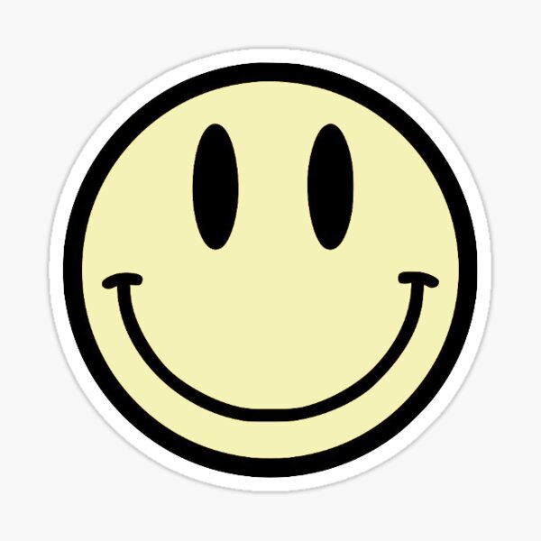 "Pale yellow smiley face" Sticker for Sale by ineedmorem0ney | Redbubble