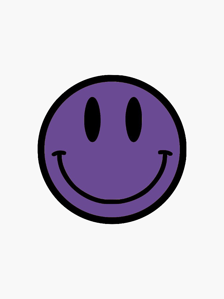"Purple smiley face" Sticker for Sale by ineedmorem0ney | Redbubble