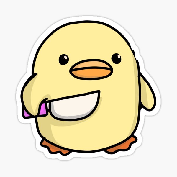 Pegatina «Pato con el cuchillo | Eva Kiseleva» de Ennigris | Redbubble