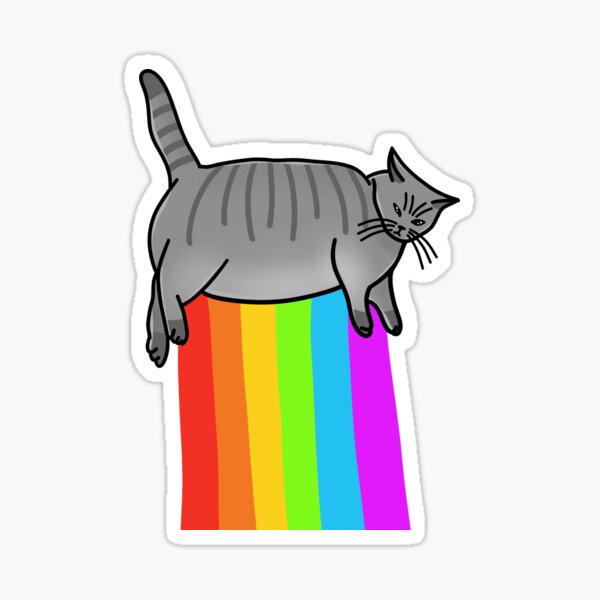 "Cat with rainbow" Sticker for Sale by Tadday | Redbubble