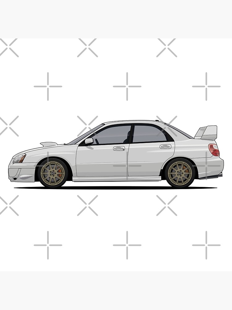 "white subie wrx sti" Poster by OlegNaches | Redbubble
