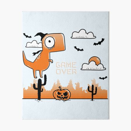 "Game Over Dinosaur Cute Dinosaur Game Over " Art Board Print for Sale ...