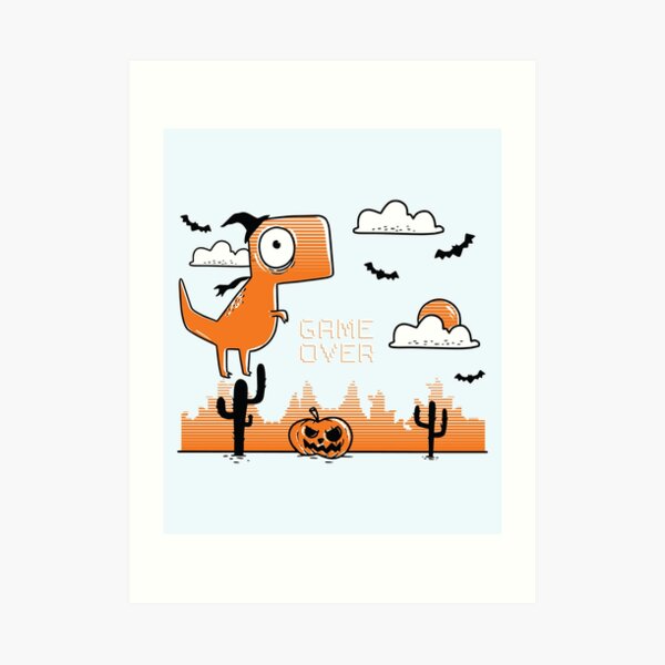 "Game Over Dinosaur Cute Dinosaur Game Over " Art Print by lalmidiba ...