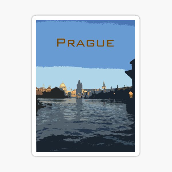 "Prague Travel Art" Sticker for Sale by GDMackenzie | Redbubble