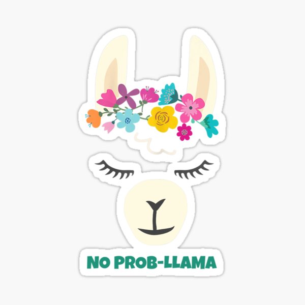 "No Prob-Llama Floral Llama Head" Sticker for Sale by yasmineage9643 ...