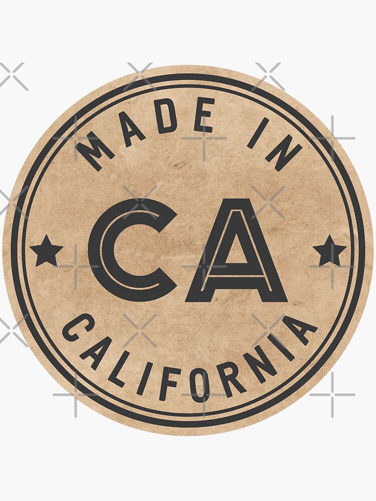 "Made In California CA State USA" Sticker for Sale by PixelOnFire ...